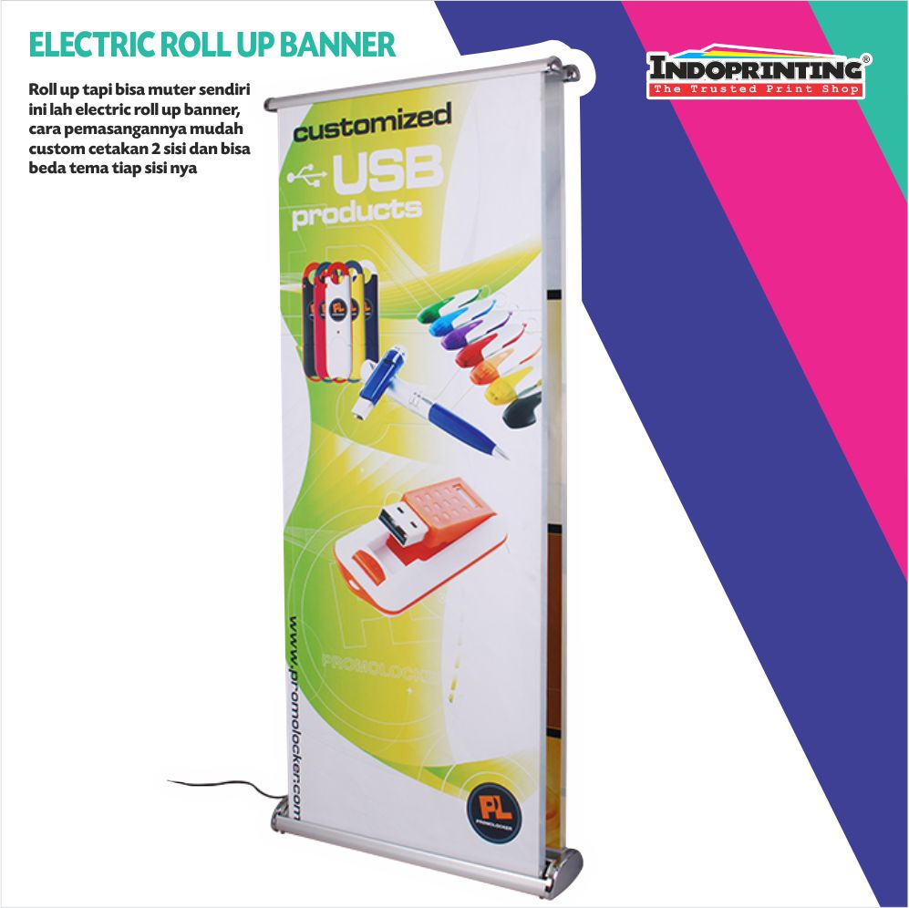 IDP | Paket Electrick Roll Up Banner (ukuran 80x200 cm 2 sisi)